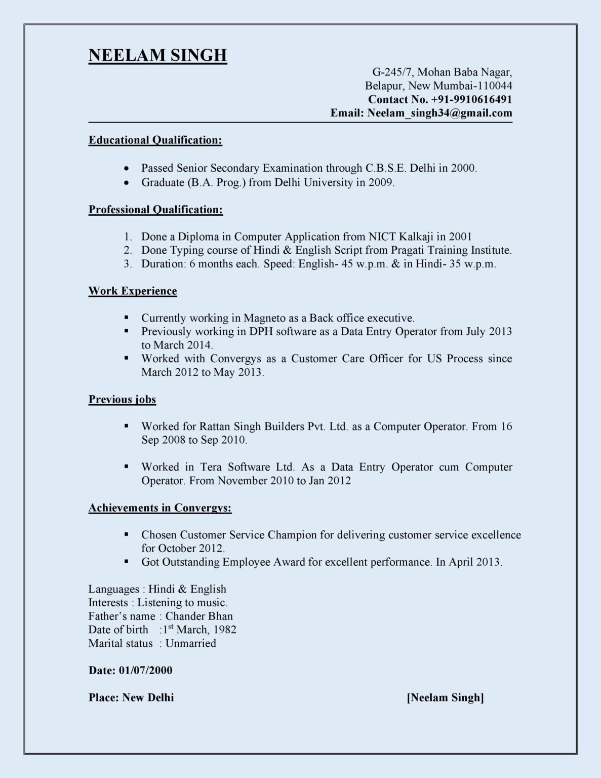 C.V.-01 – WORD ASSIGNMENTS